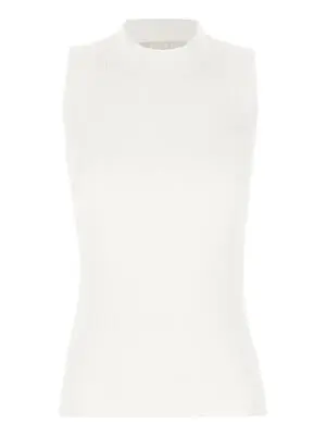Sportmax Ribbed Mock Neck Sleeveless Top - Multicolor