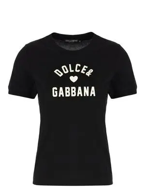 Dolce & Gabbana Short Sleeve T-shirt With Logo - Multicolor