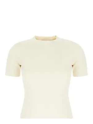 MAX MARA MAX MARA Ribbed T-Shirt With Embossed Logo