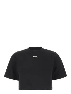 Off-White OFF-WHITE Cropped Ribbed T-shirt Multicolor