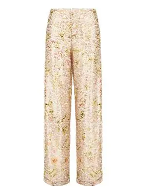 Alberta Ferretti Sequined Floral Trousers - Multicolor