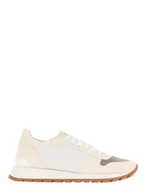 Brunello Cucinelli Suede And Nylon Lace-up Sneakers - Multicolor