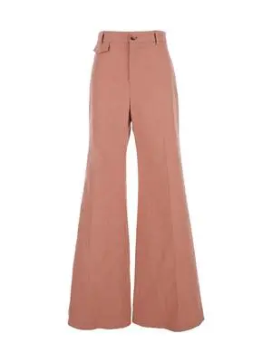 Chloé Cotton Wide Leg Pants With Belt Loops - Pink