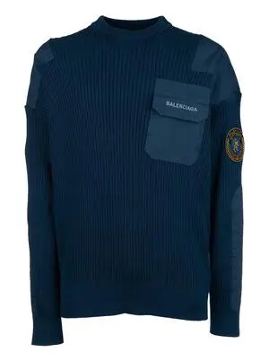 Balenciaga Ribbed Knitwear With Patch Detailing - Multicolor