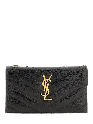 Saint Laurent Cassandre Quilted Wallet - Multicolor