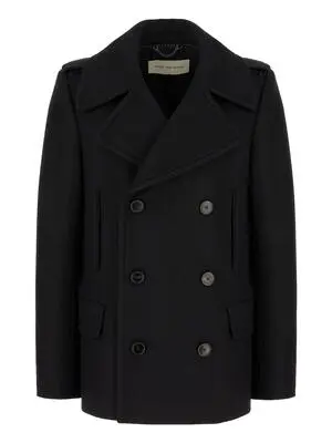 Dries Van Noten Double Breasted Pea Coat - Multicolor