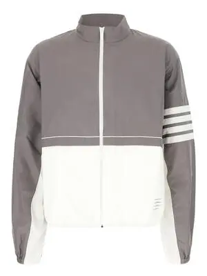 Thom Browne Zip-up Jacket With Signature Stripes - Multicolor