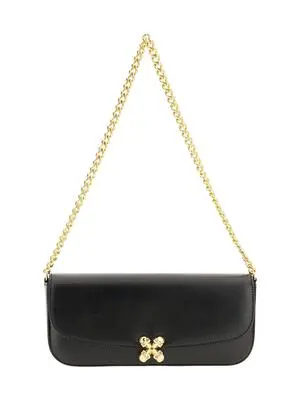 Alexander McQueen Black Leather Chain Strap Bag - Multicolor