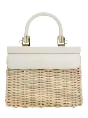 Rodo Paris Wicker Tote Bag - Neutrals