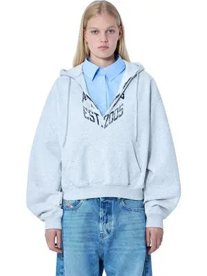 Alexander Wang ALEXANDER WANG Layered Hoodie With Front Print Gray