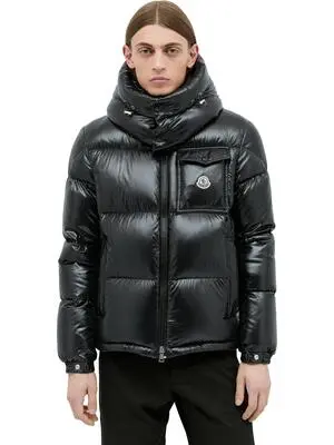 Moncler Montbeliard Short Down Jacket With Detachable Hood - Black