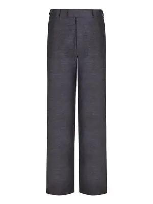 GUNDA HAFNER LTD Mid Rise Straight Leg Merino Trousers - Grey