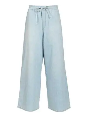 Loewe Cotton Blend Drawstring Trousers - Blue