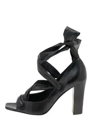 SAINT LAURENT Saint Laurent Open-Toe Ankle-Wrap Pumps