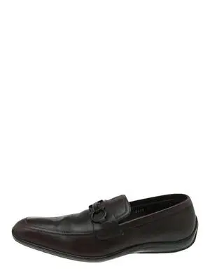FERRAGAMO Gancini Bit Loafers - Brown