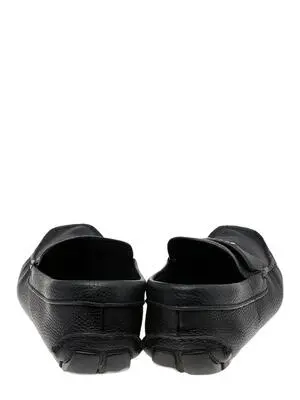 Prada Logo Plaque Slip-on Loafers - Black