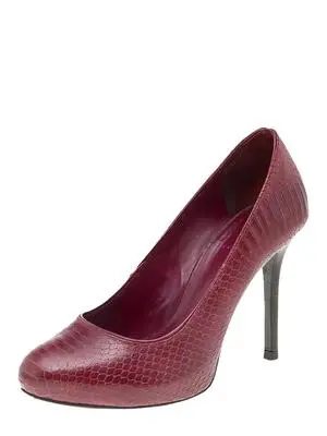 Tory Burch Python-embossed Leather Stiletto Pumps - Red