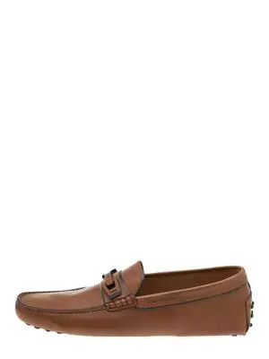 TOD'S Horsebit Leather Loafers - Brown