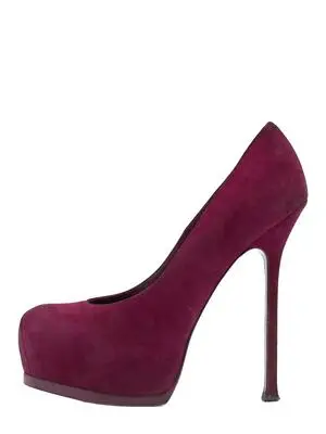 Saint Laurent Saint Laurent Suede Platform Pumps Purple