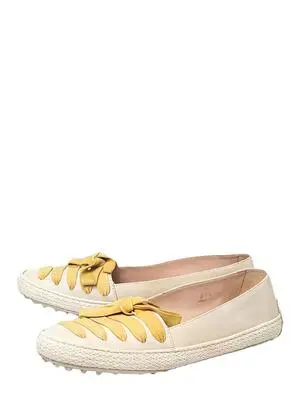 TOD'S Bow Leather Ballet Flats - Neutrals