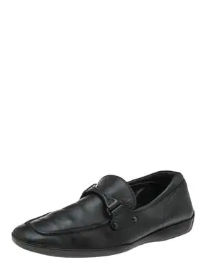 TOD'S Penny Strap Leather Loafers - Black