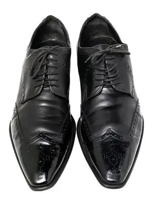 Dolce & Gabbana Leather Brogue Lace-up Derby Shoes - Black