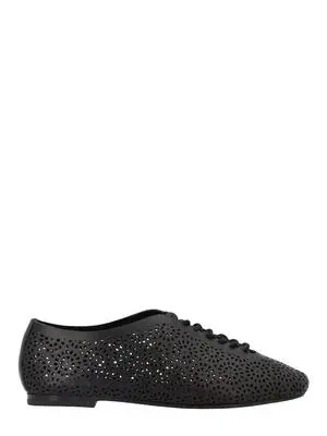 FRAU Perforated Leather Lace-up Shoes - Black
