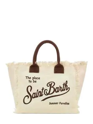 MC2 SAINT BARTH Embroidered Tote Bag - Neutrals