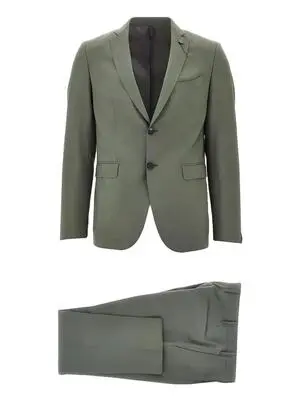SANTANIELLO Single-breasted Notched-lapel Suit - Green