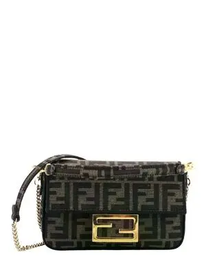 Fendi Zucca Canvas Mini Baguette Bag - Brown