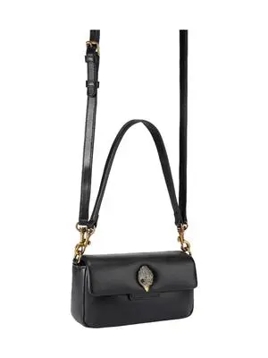 Kurt Geiger Mini Crystal Eagle Leather Clutch Bag - Black