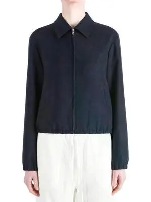 Auralee Zip-up Elasticated-hem Jacket - Blue