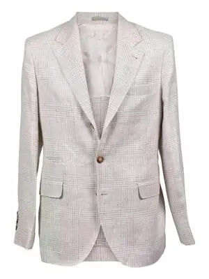 Brunello Cucinelli Check-pattern Blazer - Neutrals