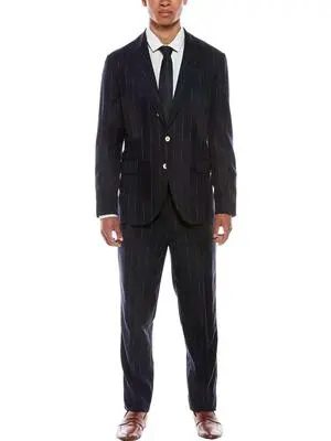 Brunello Cucinelli Chalk-stripe Suit - Blue
