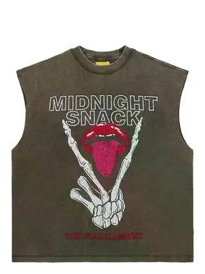 DIET STARTS MONDAY Graphic-print Sleeveless T-shirt - Black