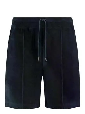 AURELIEN Terry Drawstring Shorts - Blue