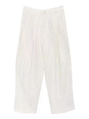 HED MAYNER Pinstripe Pleated Trousers - Neutrals