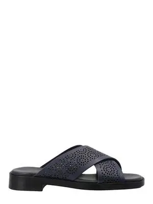 FRAU Perforated Crossover Sandals - Blue
