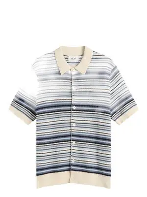 Nn07 Nolan Striped Polo Cardigan - Navy Multi