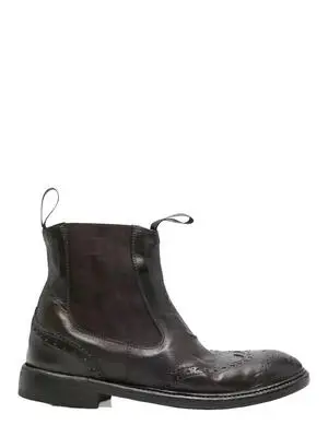 Moma Brogue Detail Chelsea Boots - Brown