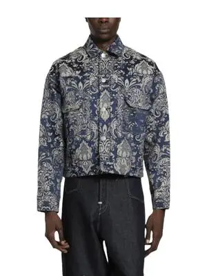 Junya Watanabe Jacquard Buttoned Jacket - Black