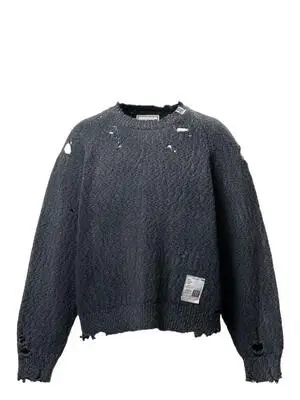 Mihara Yasuhiro Distressed Knit Sweater - Black