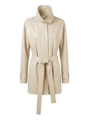 Paloma Wool Belted Stand Collar Jacket - Nude