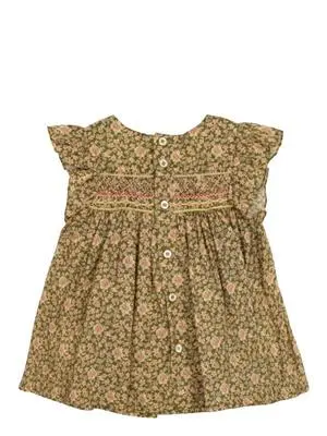 Bonpoint Floral Smocked Top - Green