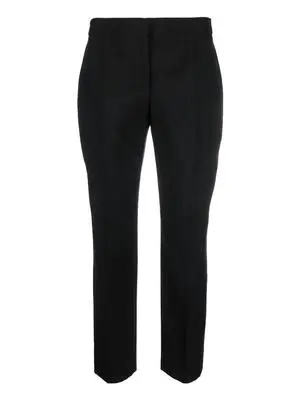 Alexander McQueen Cropped Slim Cut Trousers - Black