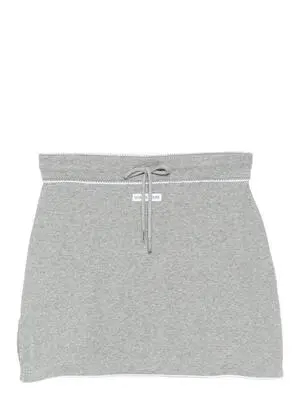 MARINE SERRE Drawstring Jersey Midi Skirt - Gray