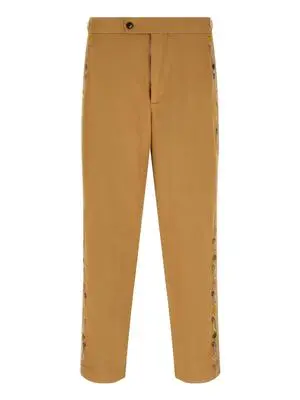 BODE Feather Runner Embroidered Casual Pants - Brown