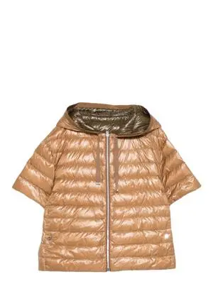 Herno Short-sleeve Quilted Zip-up Jacket - Nude