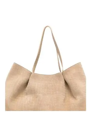 ELLEME PARIS Crocodile-print Handbag - Nude
