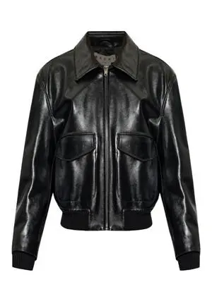 Marni Zip-up Leather Jacket - Black